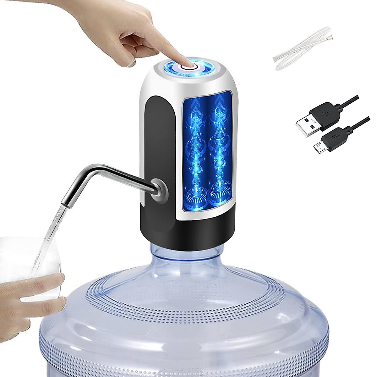 Electric Water Dispenser, Automatic Water Dispenser, Water Dispenser for 5 Gallon Bottle, USB Charging 3-5 Gallon Water Bottle Switch for Camping, Kitchen, Workshop, Garage