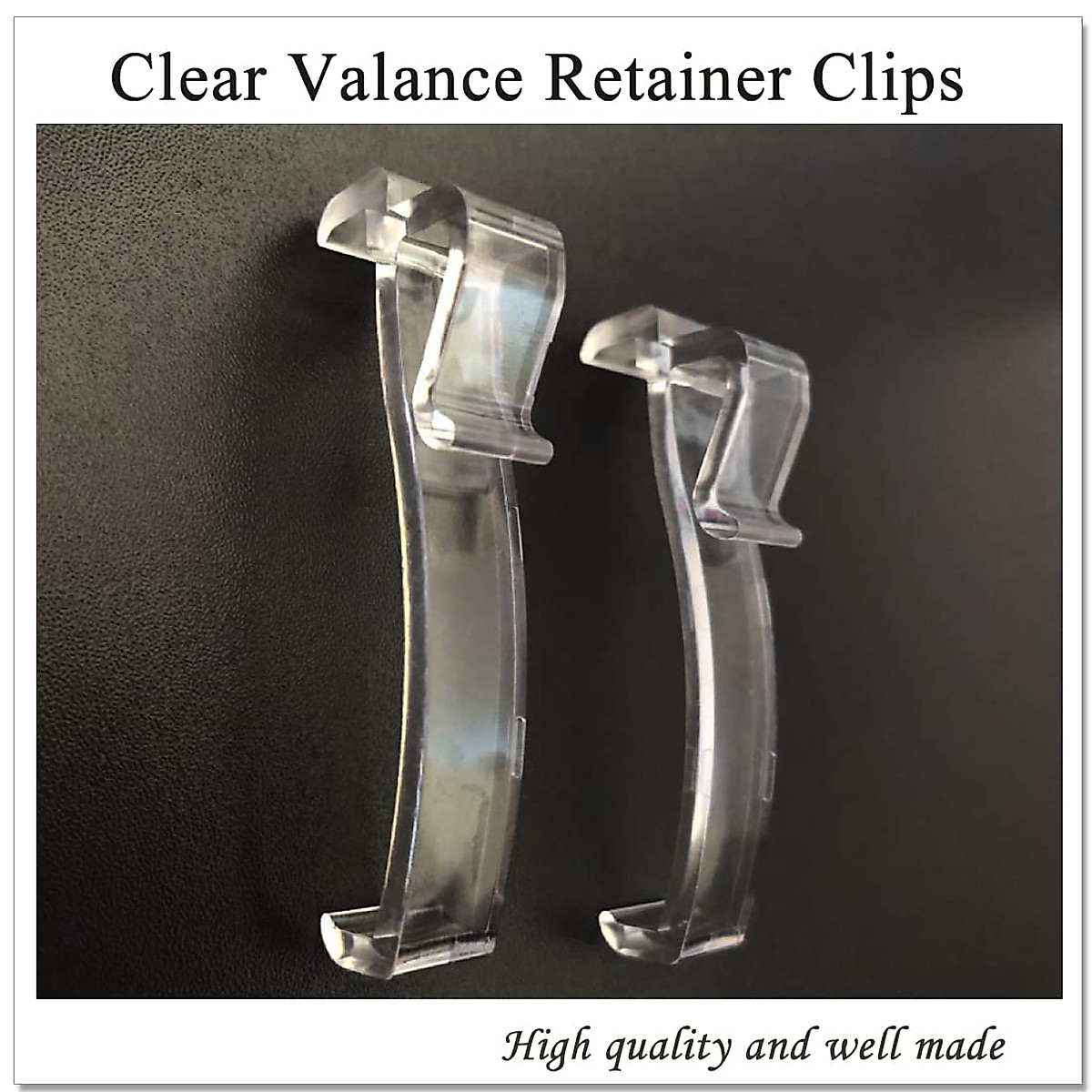 Valance Clips for Blinds, 2.5 Inch Valance Clips, Clear Plastic Valance Clips, Hidden Valance Clips for Horizontal Blind Valance (12 PCS)