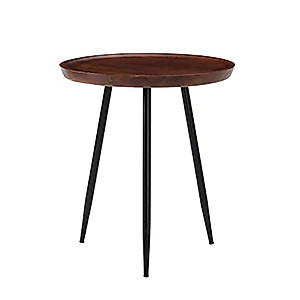 MH London Side Table - Dilan Tri Pin Small Table. Exclusively Designed Hand-Crafted Small Nightstand. Solid Wood Round End Table. Contemporary Accent Table for Bedrooms, Living Rooms and Home Office