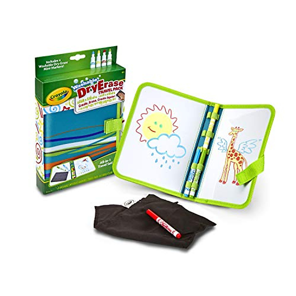 Crayola Washable Dry Erase Travel Pack, Whiteboard for Kids, Ages 4, 5, 6, 7