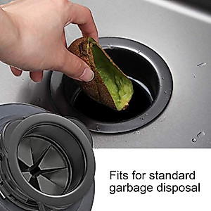 HausinLuck Gunmetal Black Kitchen Sink Drain, Garbage Disposal Sink Flange and Stopper, Garbage Disposal Flange Plug for 3-1/2 Inch Drain Hole, Garbage Disposal Drain, Sink Flange and Stopper