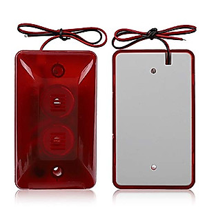 12V 15W Wired Strobe Siren,Sound and Light Alarm System,Sound Alarm Strobe Flashing Red Light 120dB for Home Security