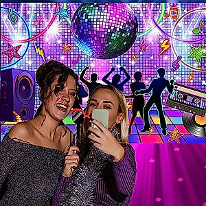 70s Disco Party Backdrop Disco Party Decorations Disco Backdrop Disco Ball Backdrop Disco Wall Backdrop Retro Photography Photo Booth Background for Disco Birthday Party Supplies 59x39in (Colorful 1)