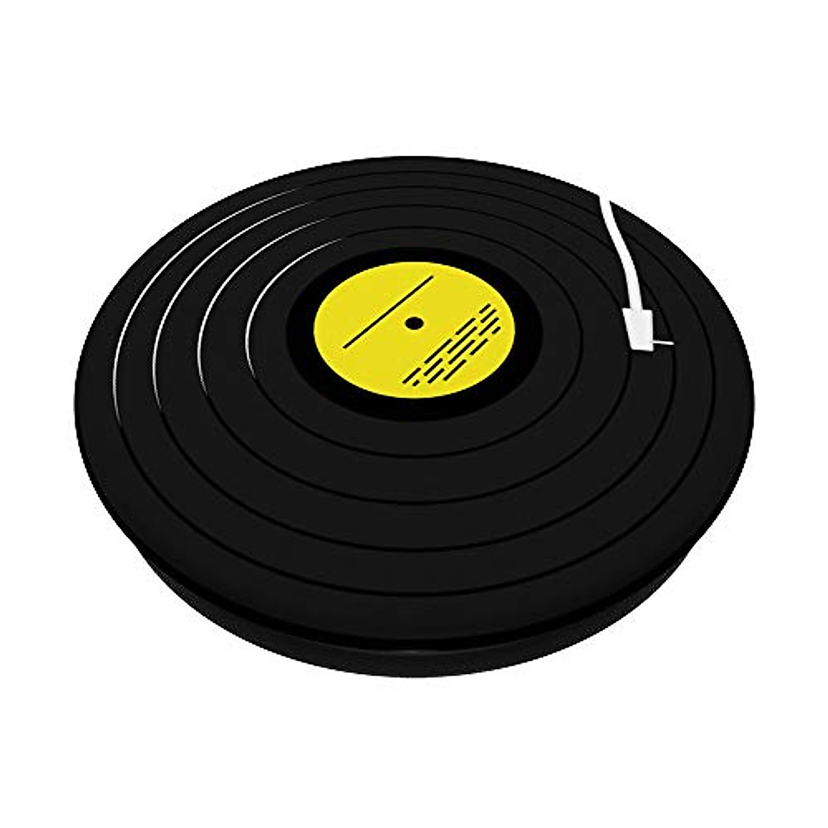 Retro Vinyl Record LP DJ Yellow Art Design PopSockets PopGrip: Swappable Grip for Phones & Tablets
