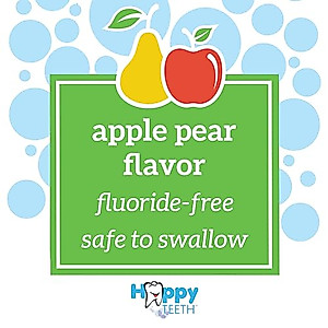 Dr. Brown's Infant-to-Toddler Training Toothbrush Set, Blue Elephant with Fluoride-Free Apple Pear Baby Toothpaste, 0-3 years