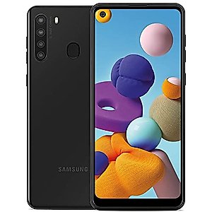 Samsung Galaxy A21 GSM Unlocked Android Cell Phone, US Version Smartphone, 32GB Storage, Long-Lasting Battery, 6.5” Infinity Display, Quad Camera, Black (Renewed)