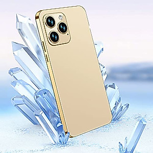 Bewinner I14pro Max Unlocked Smartphone, 6.1in 4GB RAM 64GB ROM Dual SIM 4G Network Mobile Phone, Face ID Unlocked Cellphone for Android 11 4000mah Battery (Gold)