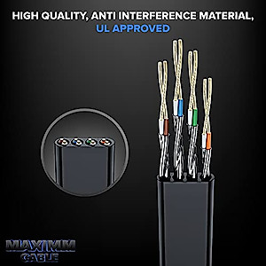 Cat 7 Ethernet Cable 15 ft - with a Flat, Space-Saving Design High-Speed Internet & Network LAN Patch Cable, RJ45 Connectors - 15ft / Orange / 5 Pack - Perfect for Gaming, Streaming, and More