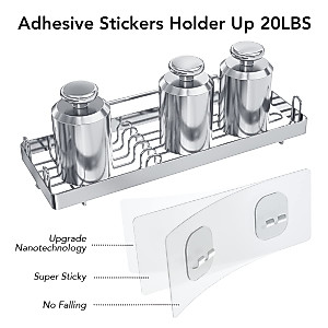 TOMIR Shower Soap Holder for Wall with 4 Hooks, 304 Stainless Steel Soap Dishes for Bar Soap Holder, Soap Caddy 2-in-1 Adhesive Soap Tray Rack Saver for Bathroom Kitchen, Silver