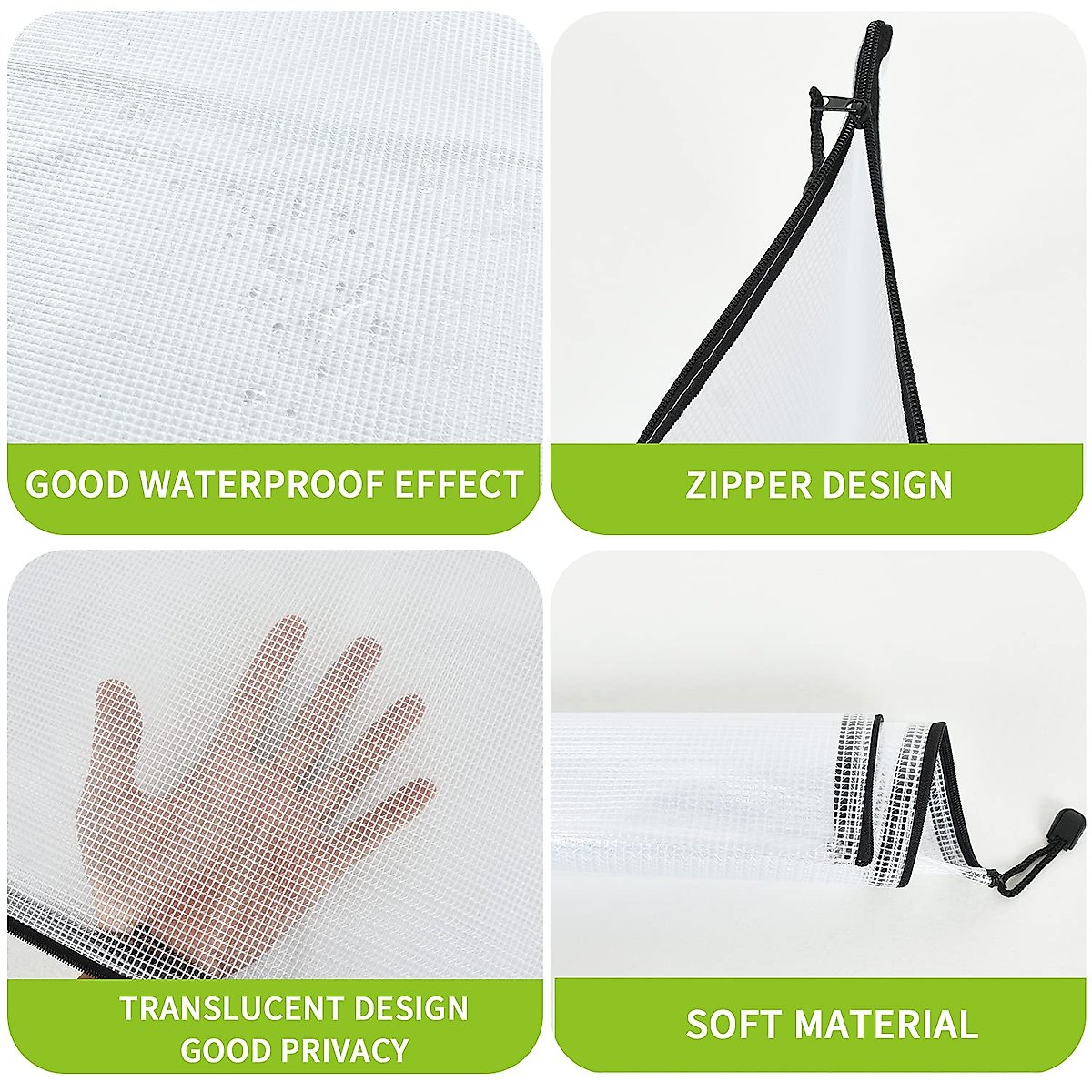 Vuzvuv 22Pcs A3 Size-16.9"x 12" Large Mesh Zipper Pouch with Label Sticker, Plastic Document Mesh Bag for File Board Game School Office Home Travel Storage（43cm30cm）