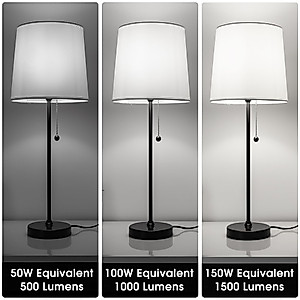 Briignite 3 Way LED Light Bulbs, 3 Way Light Bulbs 50 100 150W Equivalent Daylight 5000K A19 Light Bulbs E26 Base, Three Way Light Bulbs Indoor 3-Way Light Bulbs for Reading, 2 Pack