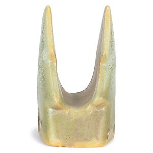 Creative Co-Op 4" L x 2-1/4"W x 4" H Stoneware Christmas Tree Sponge Holder, Reactive Glaze, Green (Each One Will Vary) Entertaining Tools, Multi