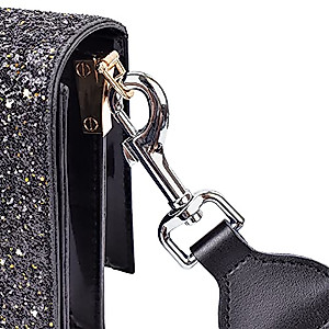 CLOUDMUSIC Handbag Strap Replacement Crossbody Strap Purse Strap With Silver Clips For Women Girls(Silver Vintage)