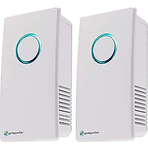 germguardian Germ Guardian Technologies Pluggable UV-C Sanitizer, Deodorizer, Kills Germs, Freshens Air and Reduces Odors from Pets, Smoke, Mold, Cooking and Laundry (2, Crystal White) (GG1100W2PK)