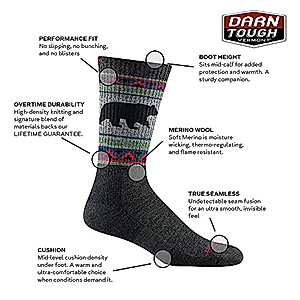 Darn Tough Vermont VanGrizzle Boot Midweight with Cushion Charcoal Medium (US 8-9.5)