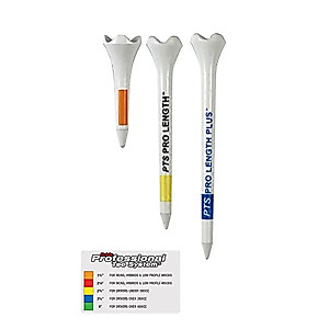 Pride Professional Tee System Plastic Golf Tees, 3-1/4 inch - 30 count (Blue),EV31430 White