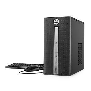 HP Pavilion Desktop Computer, Intel Core i7-7700, 12GB RAM, 1TB Hard Drive, Windows 10 (570-p030, Black)