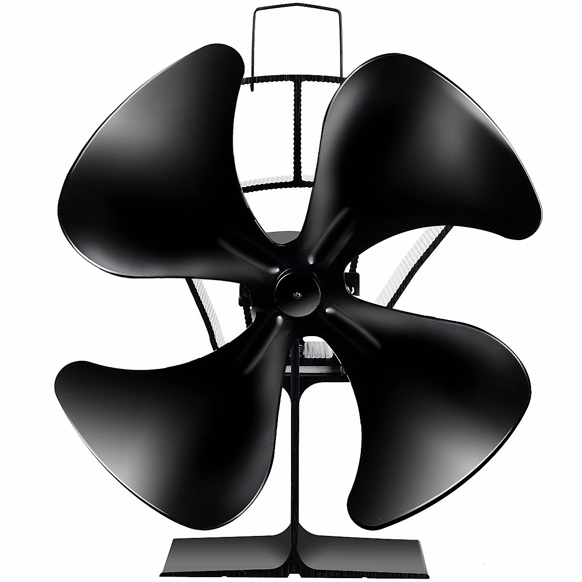 COSTWAY 4-Blade Stove Fan, Multi-Function Fuel Heat Powered Fan, Black, 6.5''X 3.0''X9.0''(LXWXH), 1.5 lbs