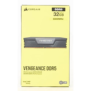 CORSAIR VENGEANCE DDR5 RAM 32GB (2x16GB) 6000MHz CL36 Intel XMP iCUE Compatible Computer Memory - Black (CMK32GX5M2D6000C36)