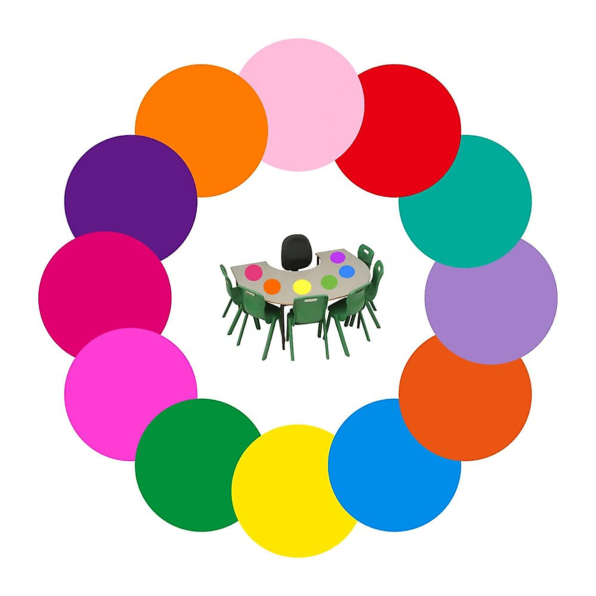 30 x PCS Floor Dots 4 Inch Removable Multicolor Vinyl Stickers for Preschool and Kindergarten Elementary Teacher - Removable Line Marker for Classroom - Social Distancing