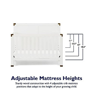 Baby Relax Miles 5-in-1 Convertible Crib, Nursery Furniture, Classic White