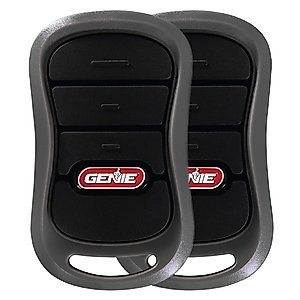 Genie 3-Button Garage Door Opener Remotes (2 Pack) - Each Remote Controls Up To 3 Genie Garage Door Openers -Compatibility Only With Genie Intellicode Garage Door Openers - Model G3T-R, Black