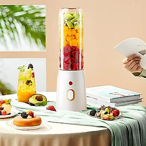 Portable Blenders, Electric Juicer, USB Rechargeable Blenders, Wireless Mini Juicer Portable Juicer with 10 Blade for Home, Travel, Camping, Easy to Clean Prime Of Day Deals Today 2024 Kitchen, white