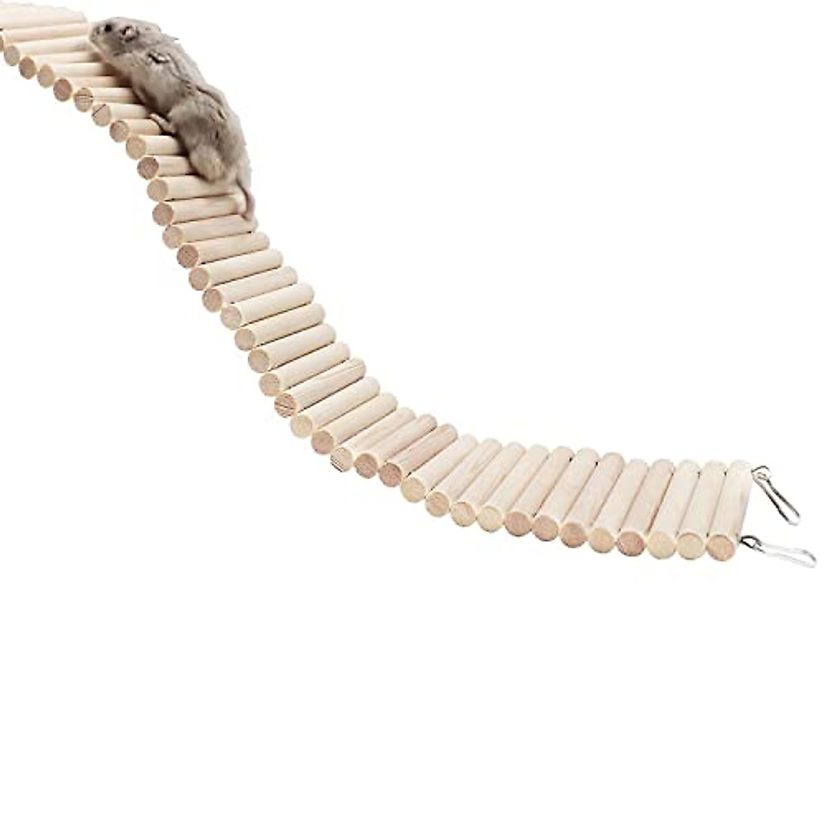 ZYAMY Wooden Pet Ladder Bridge 15.7x2.4 inches Soft Hamster Bendy Long Wood Bridges Animal Bridge Toys Flexible Cage Habitat Toys