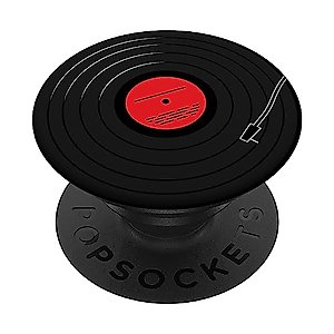 Retro Vinyl Album Record Player LP Art Red Design PopSockets Swappable PopGrip