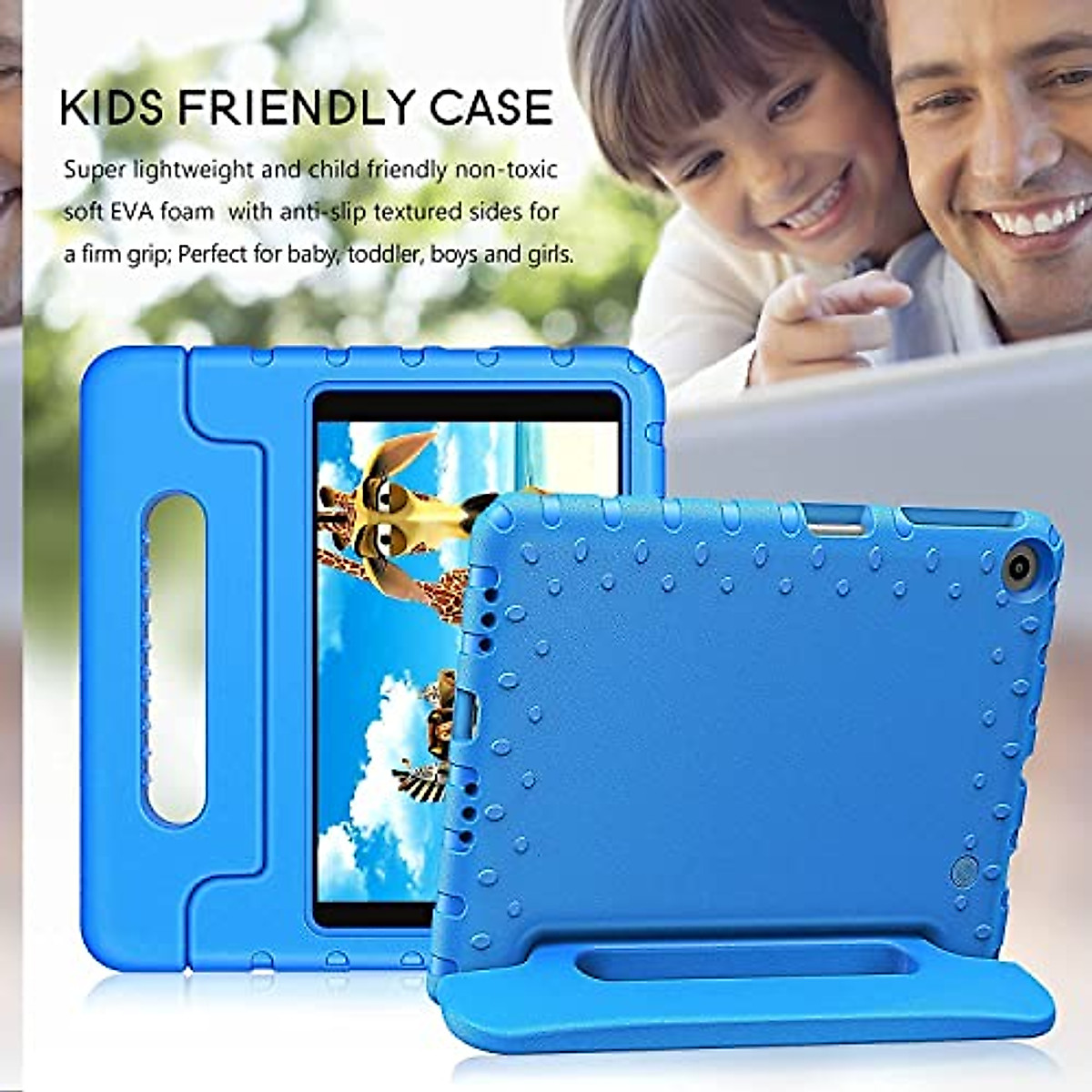 i-original Kids Case for Samsung Galaxy Tab S6 Lite 10.4 inch 2022/2020 Model (SM-P610/P613/P615/P619) - Shockproof Kids Bumper Cover Handle Stand EVA Case(Blue)