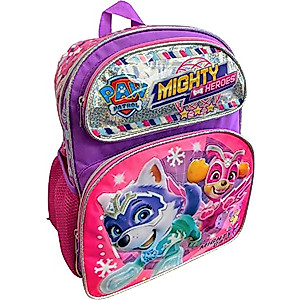 KBNL Paw Patrol 'Mighty Heroes' - Girls Deluxe 14 inches School Backpack Purple-pink