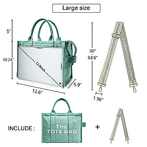 Fancy Forest The Tote Bag for Women tote purse with Zipper, Faux Leather/Canvas tote bags Shoulder Bag Crossbody Handbag