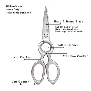 MATTSTONE HILL SINCE 1979 Kitchen Knife Set - 7" Santoku Knife & Kitchen Shears, Asian Chef Knife, Heavy Duty Kitchen Scissors, Poultry Shears