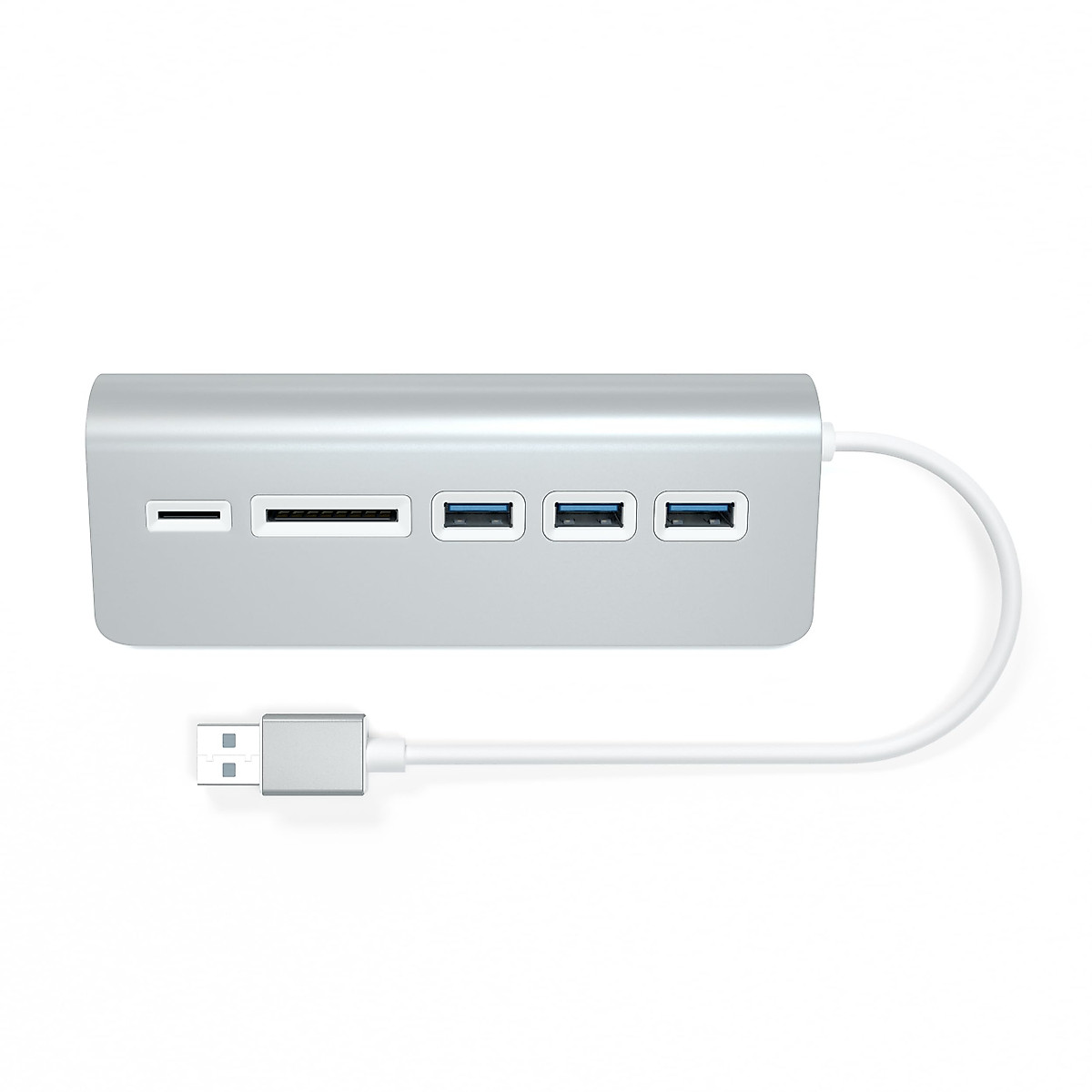 Satechi Aluminum USB 3.0 Hub & Card Reader - Compatible with MacBook Pro, MacBook, iMac, Surface Pro, Dell XPS and More (Silver)