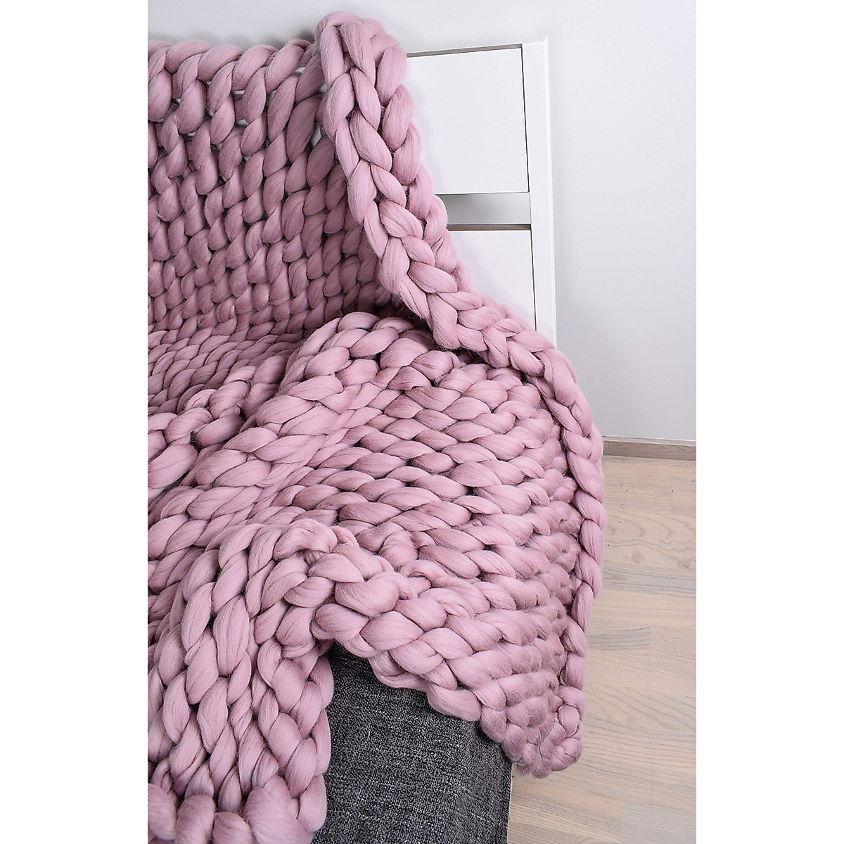 Chunky knit blanket Chunky blanket Merino wool blanket Giant throw Chunky Merino wool blanket Plaid Home decor Christmas gift Christmas present Interior design
