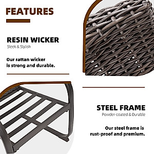 Grand patio 6 Piece Outdoor Wicker Dining Chairs, Spring Patio Furniture Dining Chairs Set of 6 with Cushions for Garden Pool Backyard Lawn, Beige