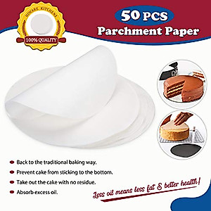 HIWARE 9 Inch Non-stick Cheesecake Pan Springform Pan with Removable Bottom / Leakproof Cake Pan with 50 Pcs Parchment Paper - Black