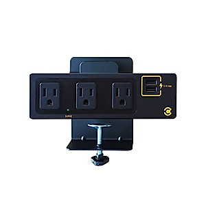 CERES 3 Outlet/2 USB Surge Protector - Black