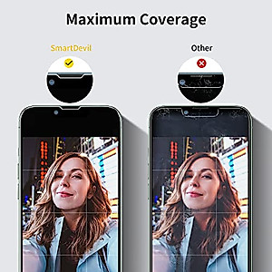 SmartDevil 3 Pack Screen Protector for iPhone 14/iPhone 13 / iPhone 13 Pro(6.1 Inch), [Easy Installation Frame][Double Military Grade Shatterproof] HD Bubble Free 9H Tempered Glass-Case Friendly