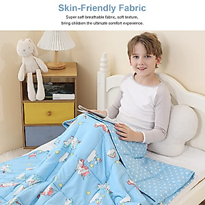 Alomidds Weighted Blanket 10lbs 41"x60", Cooling Weighted Blanket with Premium Glass, Comfort Heavy Blanket, Pink Unicorn