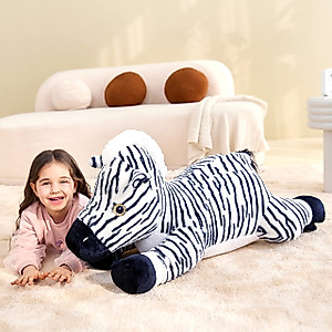 IKASA Large Zebra Stuffed Animal Plush Toy,30" Giant Zebra Cute Jumbo Soft Toys,Huge Big Size Plushy Fluffy Fat Oversized Plushie,Gifts for Kids