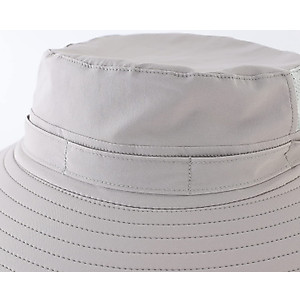 Home Prefer Men's Sun Hat UPF50+ Light Weight Bucket Hat Wide Brim Fishing Hat Light Grey