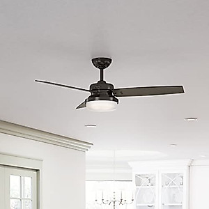 Hunter Fan Company Sentinel 52-inch Indoor Premier Bronze Modern Ceiling Fan With Bright LED Light Kit, Remote Control, and Reversible WhisperWind Motor Included