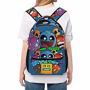 ELENAYAH Geometry Old School Gaming Backpack Kids School Bag Lightweight Daypack Travel Laptop Bag Women Men Bookbags