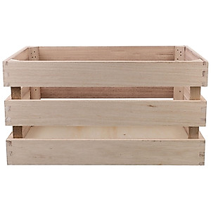 Garneck 1pc Wooden Storage Box Display Basket Storage Bins Bamboo Storage Cabinet Wooden Barrel Planter Unfinished Crates for Craft Wooden Key Organizer Fruit Crates Desktop Container