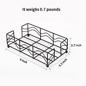 Ebristar Guest Towel Napkin Holder, Elegant Disposable Paper Hand Towel Holder, Modern Black Napkin Holder Storage Tray, Sturdy Guest Towel Holder Tray for Bathroom Kitchen Dining Table - Rectangle