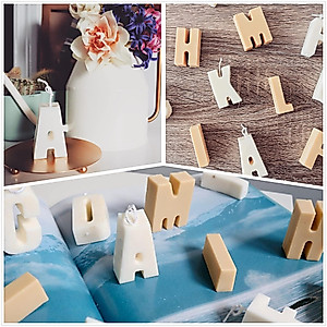 Wocuz 26 Large Letters Silicone Mold Alphabet Crayon Mold Chocolate Mold Biscuit Ice Cube Tray with 12 Sets of Present Packages for DIY Name Letter Gifts for Students Graduation Easter Party