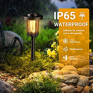 SUNCKET Solar Garden Lights, Yard Solar Outdoor Lights 6 Pack, IP65 Waterproof Auto On/Off Long Lasting Lighting Solar Powered Landscape Lights for Yard Walkway Driveway Lawn