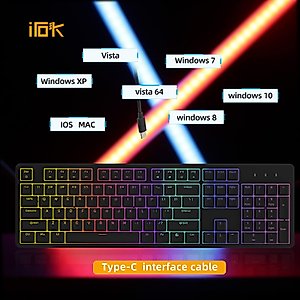 IROK FE87/104 RGB Mechanical Keyboard, Hot Swappable Gaming Keyboard, Customizable Backlit, Magnet Upper Cover Type-C Wired Keyboard for Mac Windows-Black/Brown Switch