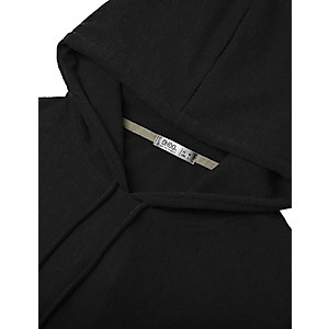 Ohoo Men's Hooded Poncho Cape Cloak Fashion Hoodie Pullover with Pockets / DCF702-BLACK-XL